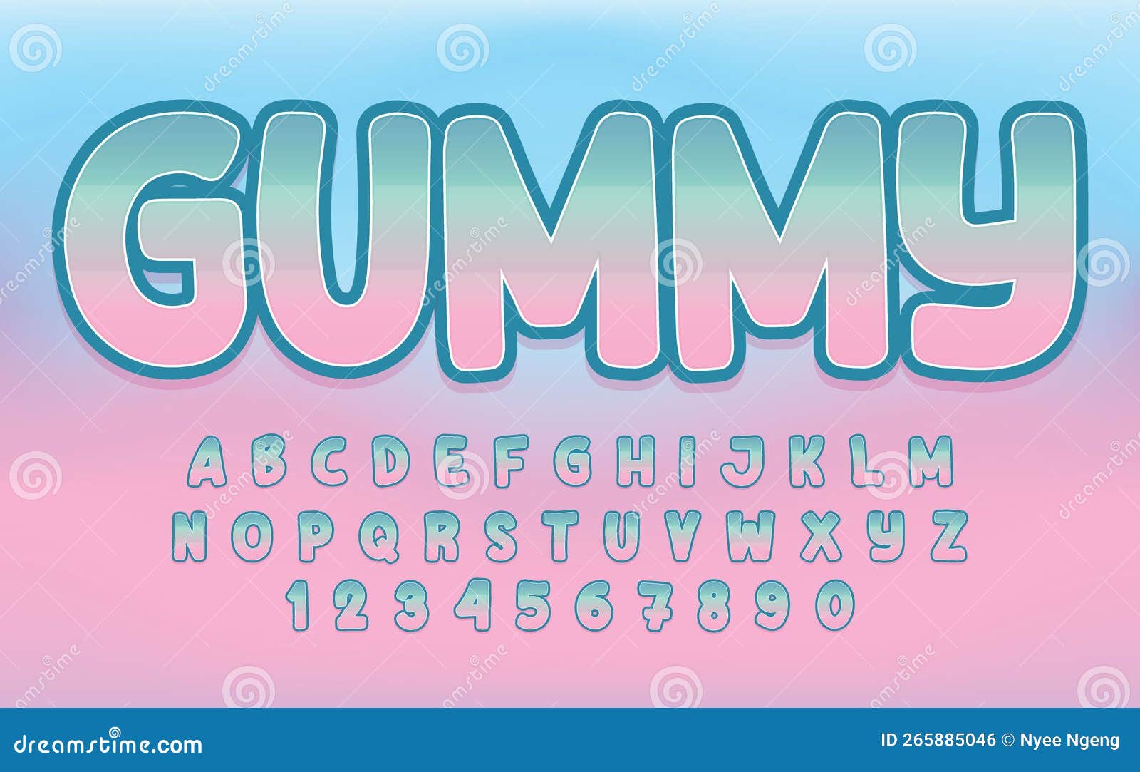Decorative Gummy Font and Alphabet Vector Design Stock Vector ...