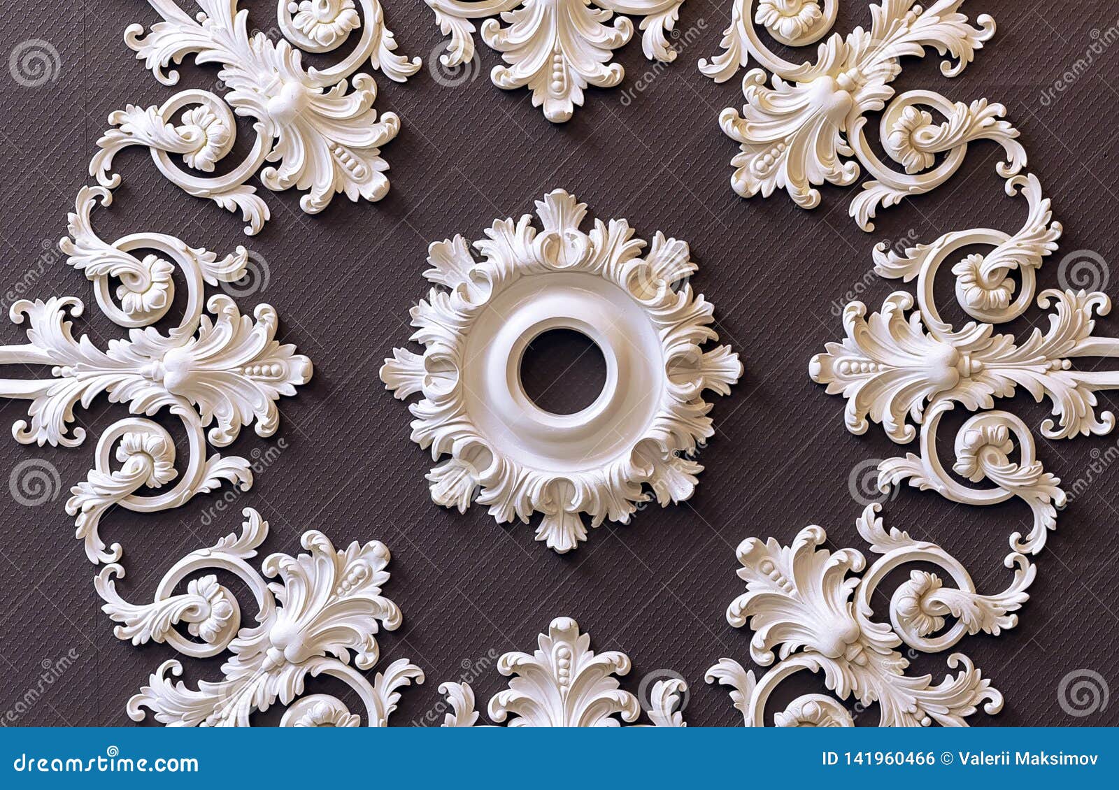 Decorative Gypsum False Ceiling Design With Down Lights Royalty-Free ...