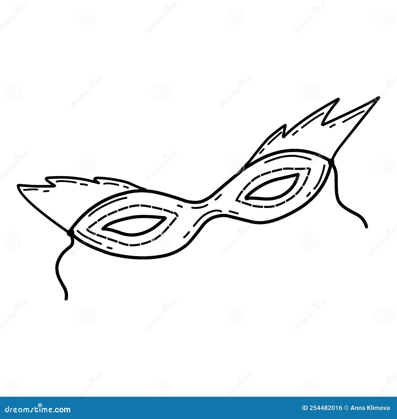 Decorative Halloween Mask in Doodle Style on Background Stock Vector ...