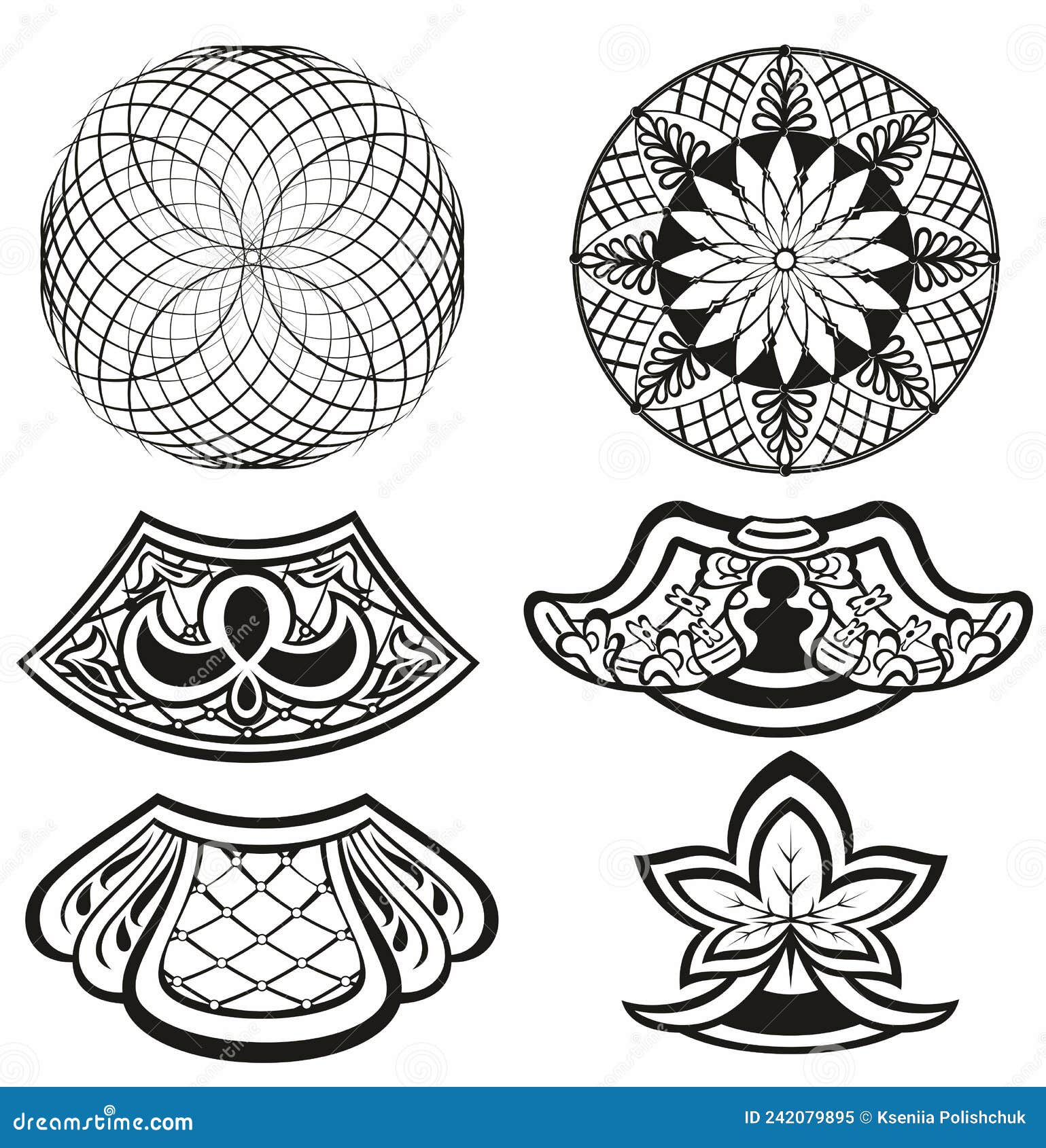 Patterns of Tattoo Set. Design Elements Vector Illustration.llustration ...