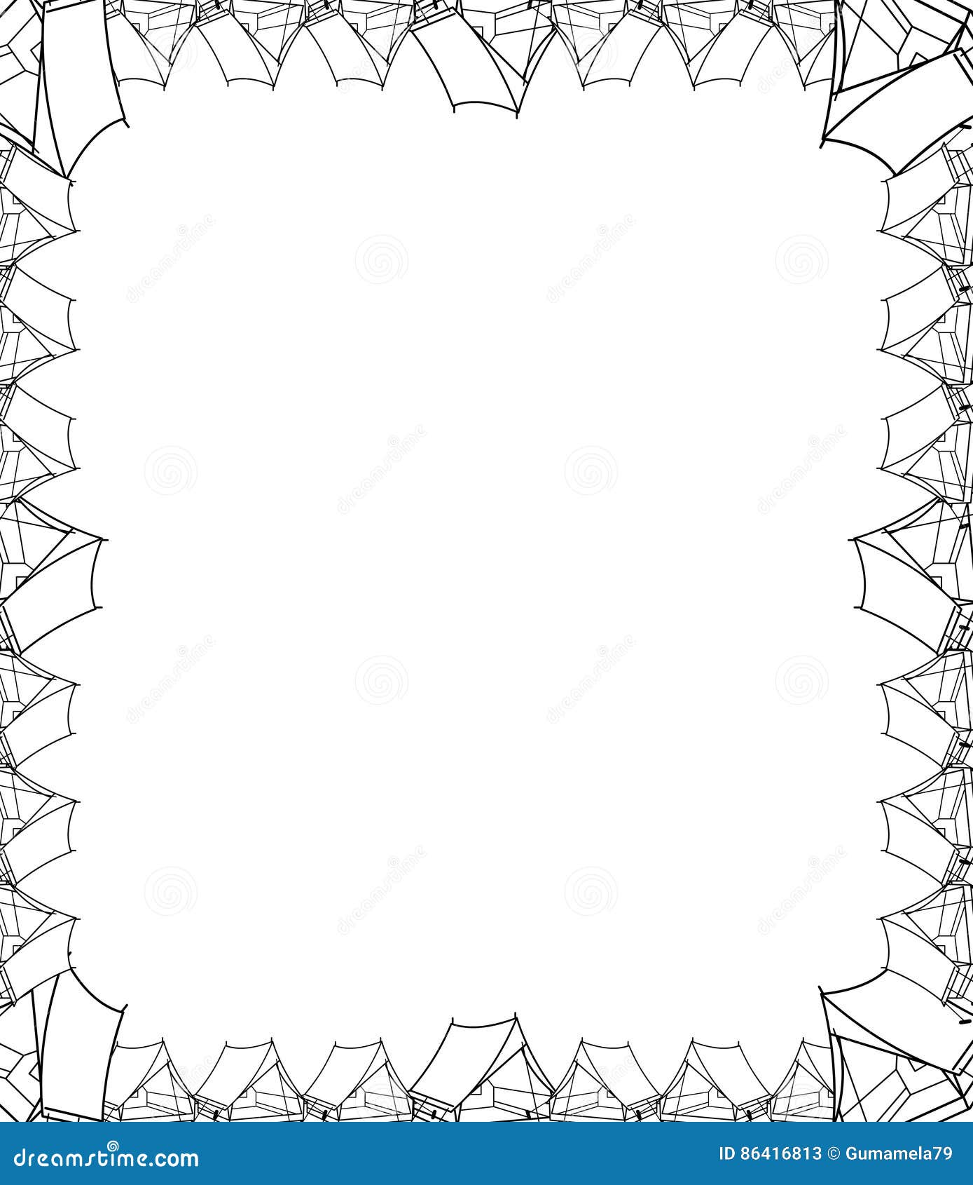 Decorative Hand Drawn Tent Border and Frame Stock Illustration ...