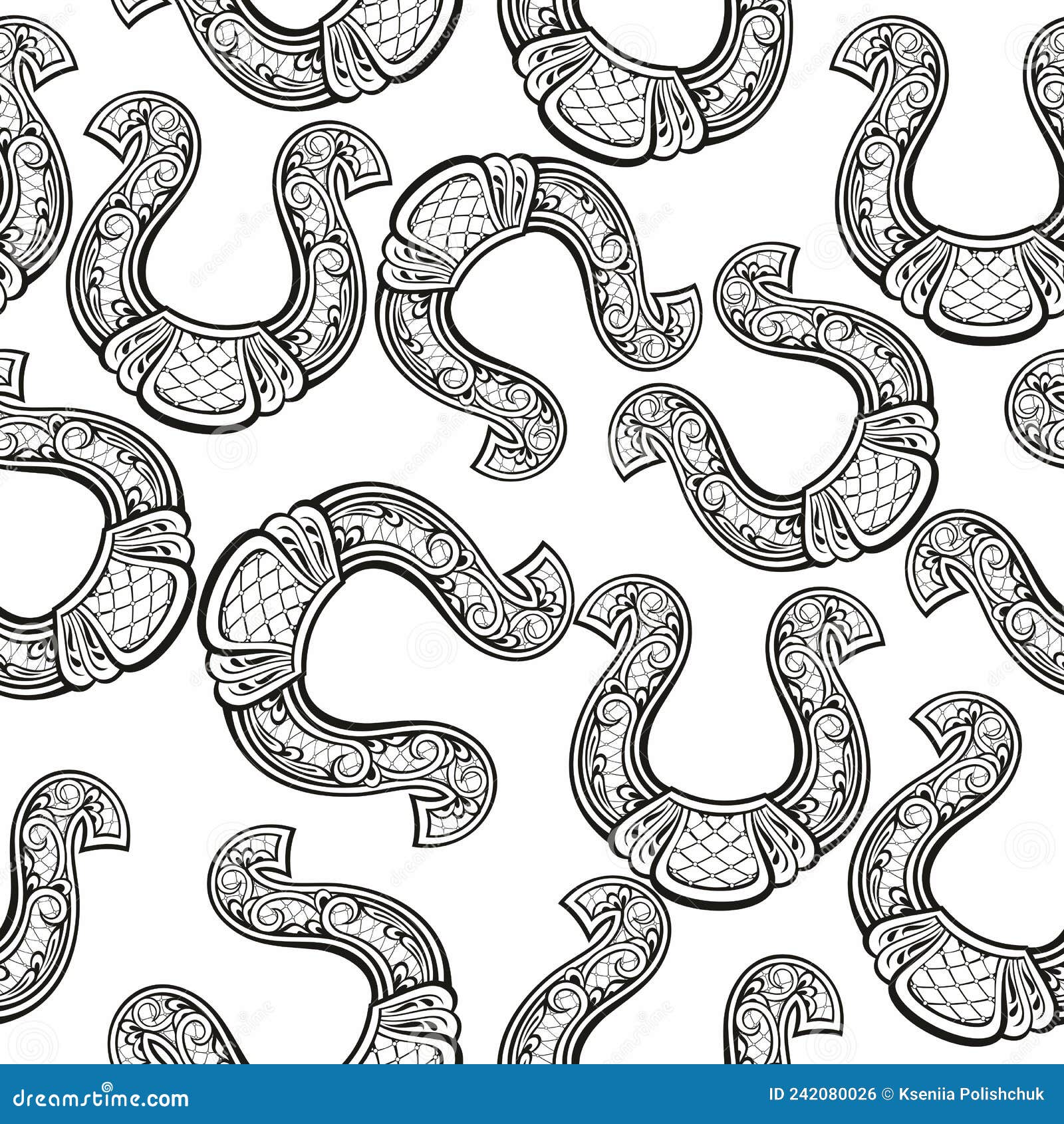 Vintage Horseshoe Pattern Seamless for Your Design Stock Vector ...