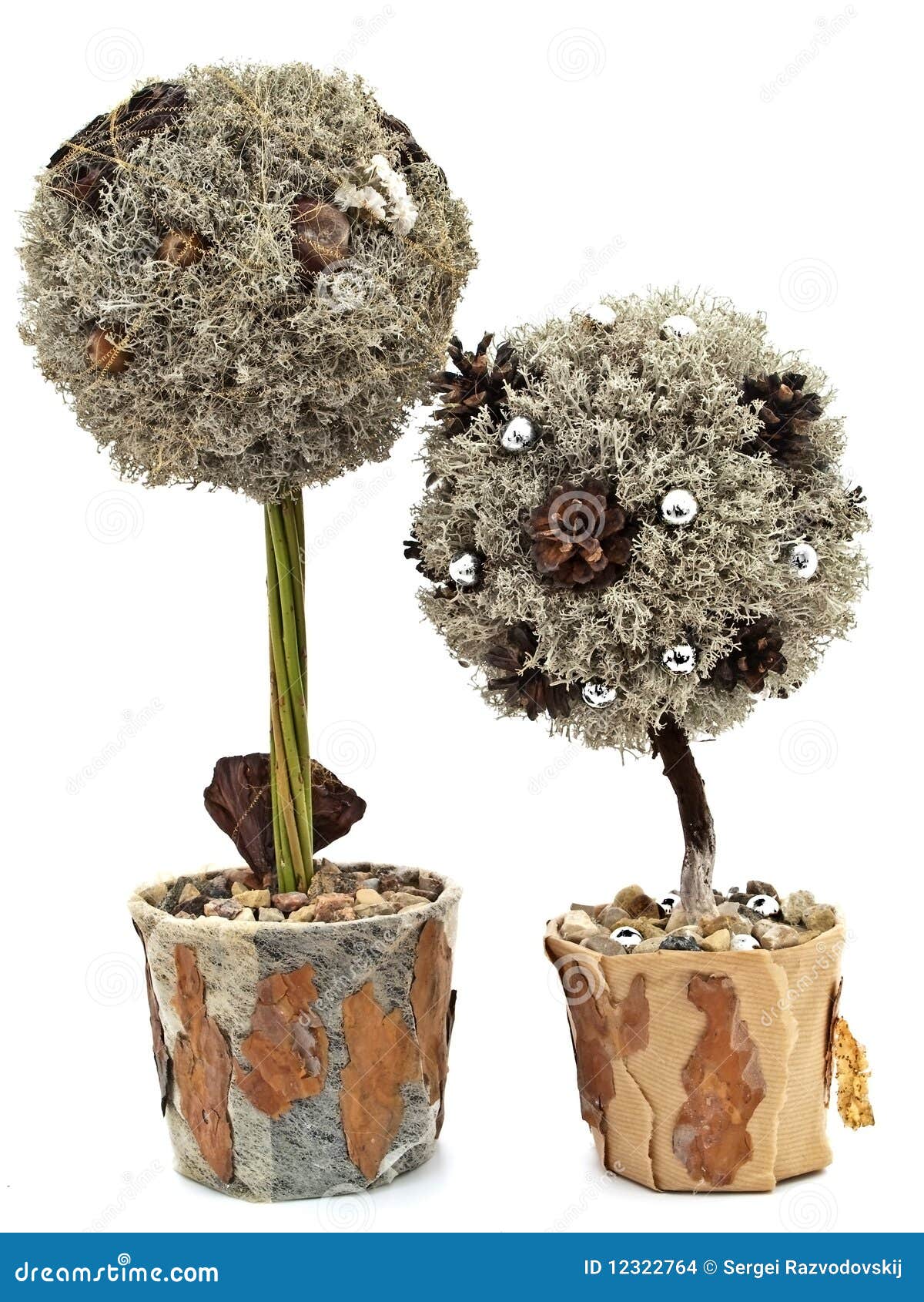 Decorative Handmade Natural Materials Trees Stock Photo - Image of ...