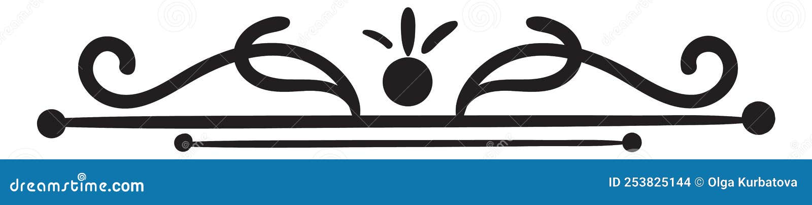 Decorative Header. Vintage Filigree Border. Retro Text Divider Vector ...