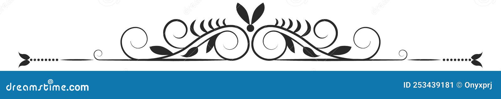 Decorative Header. Vintage Filigree Border. Retro Text Divider Vector ...