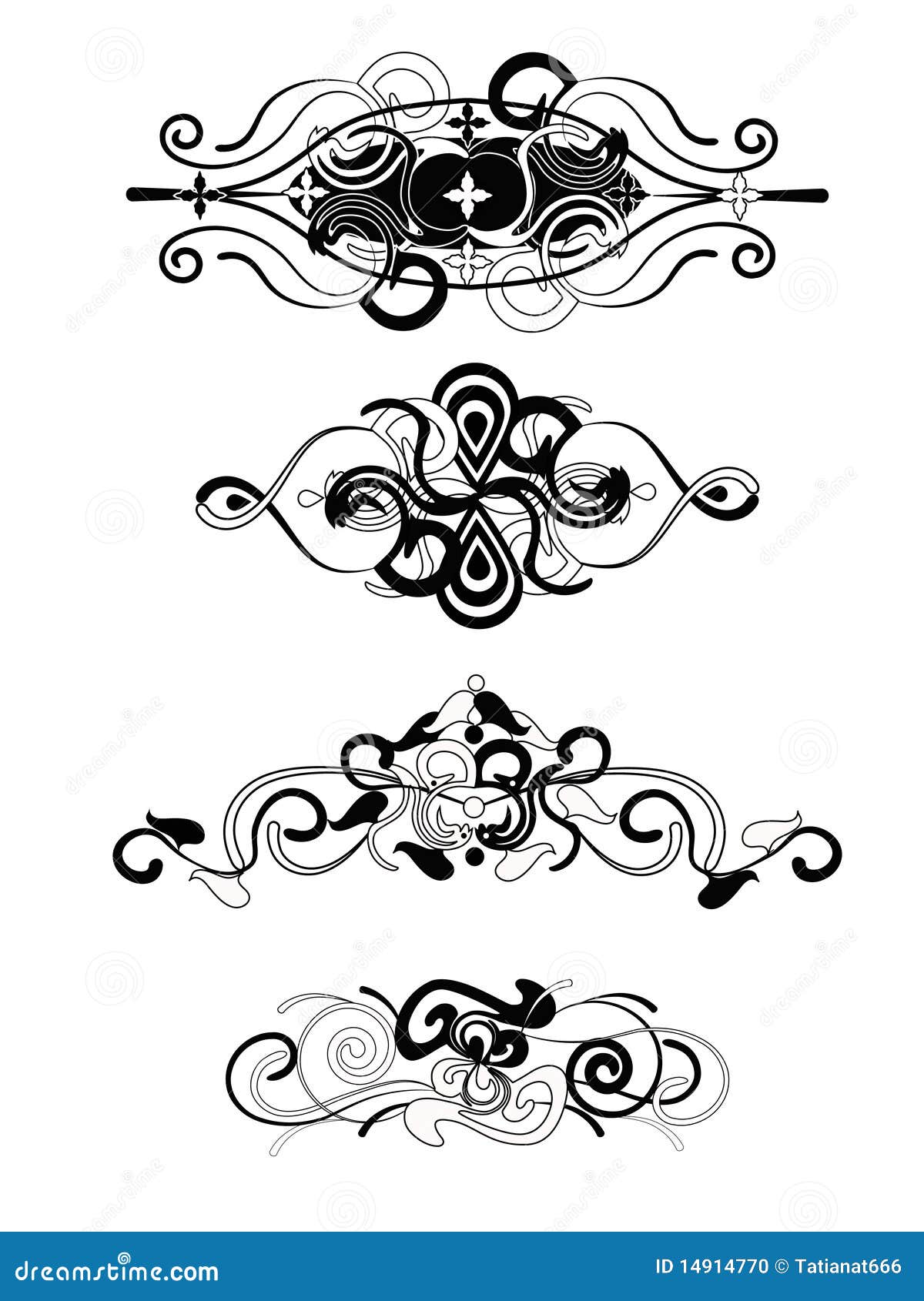 Decorative headers set stock vector. Illustration of design - 14914770