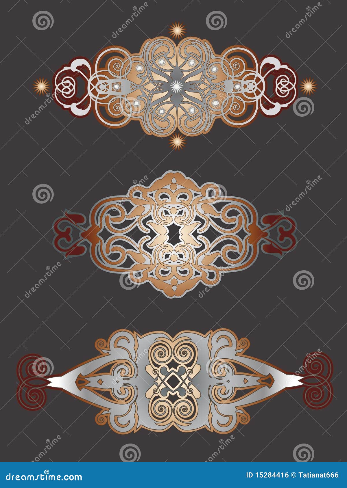 Decorative headers set stock illustration. Illustration of vector ...
