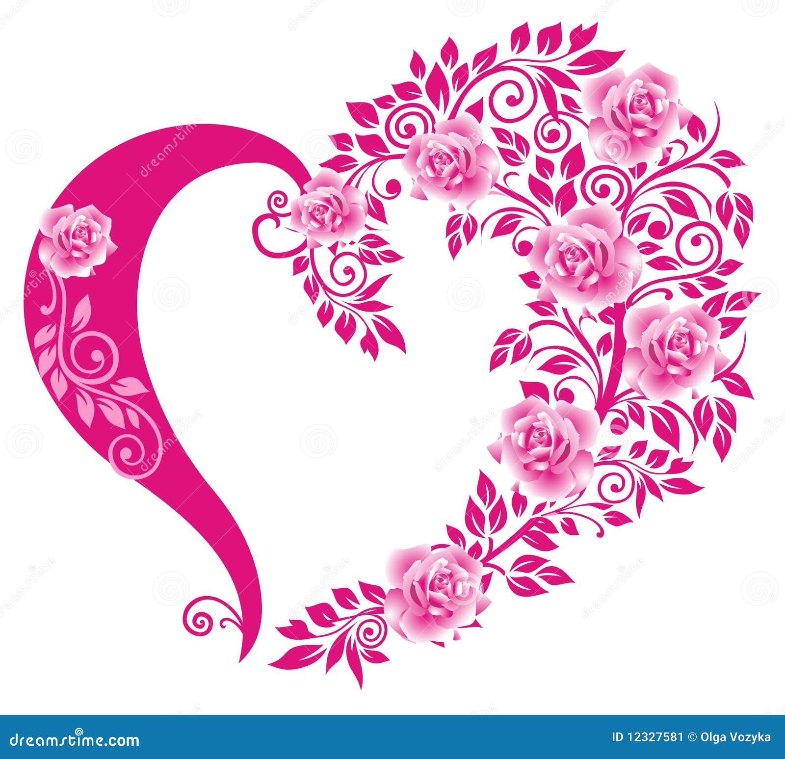 Decorative heart stock illustration. Illustration of curves - 12327581