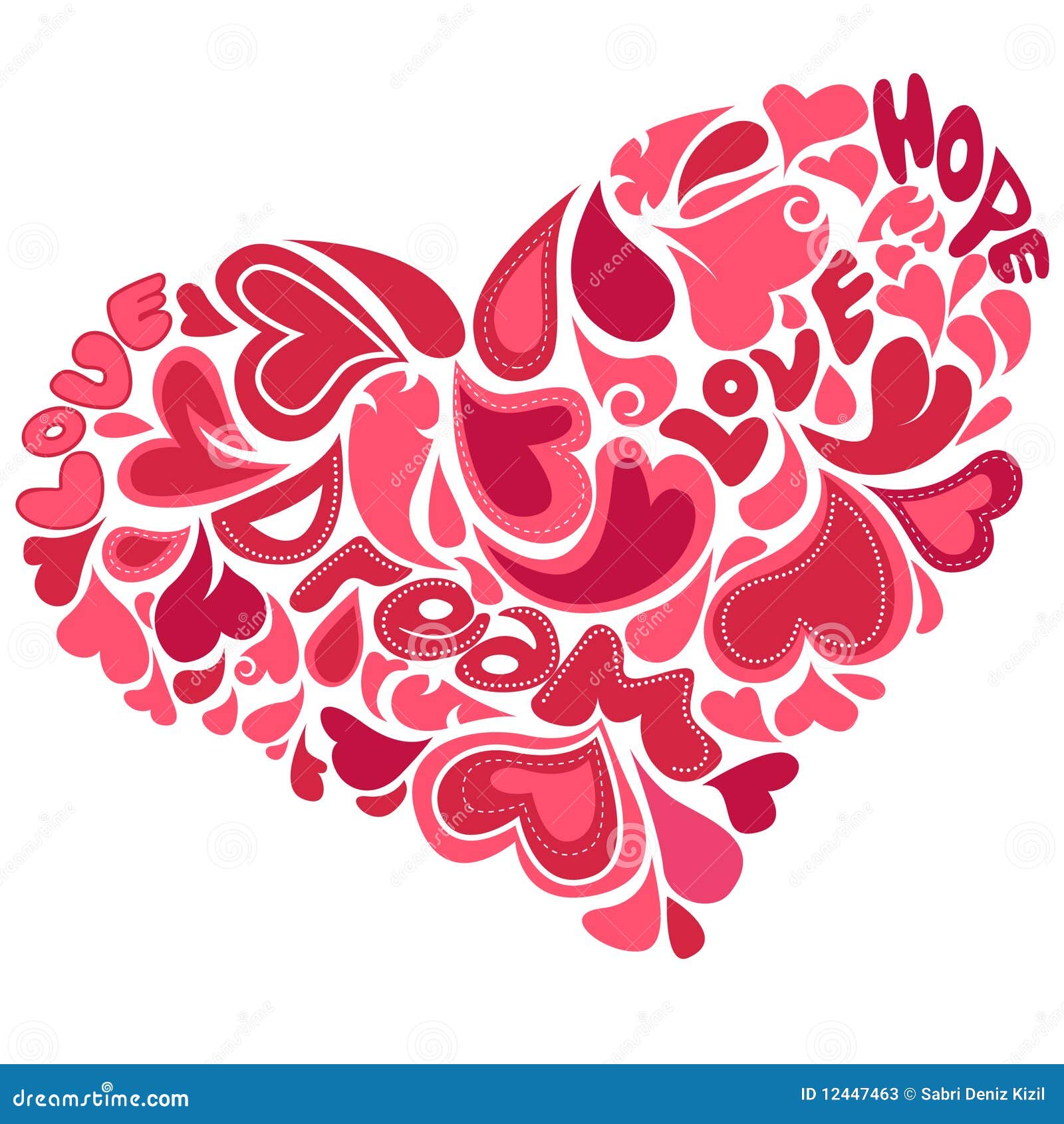 Decorative heart stock vector. Illustration of graphic - 12447463