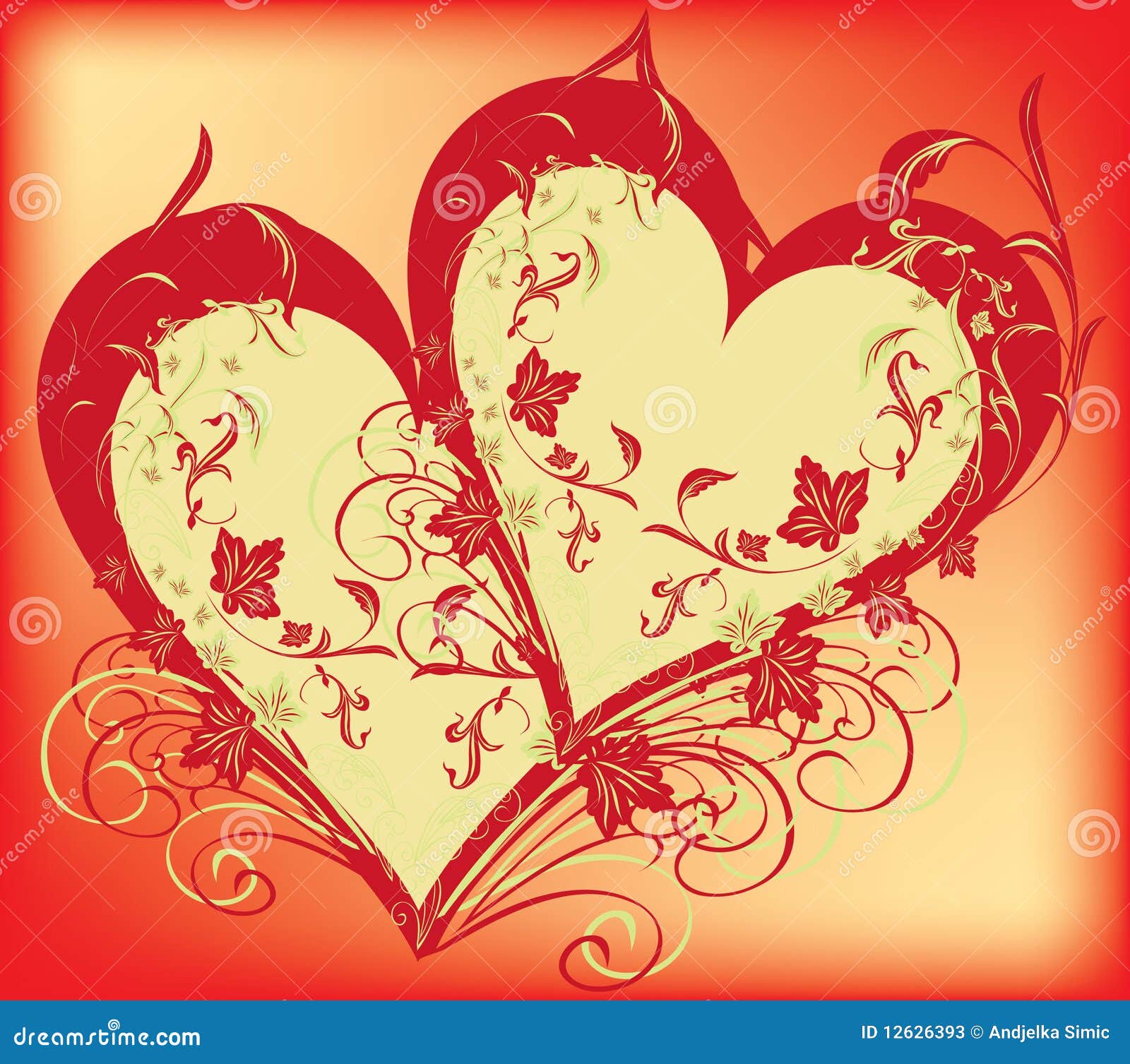 Decorative heart stock vector. Illustration of clipart - 12626393