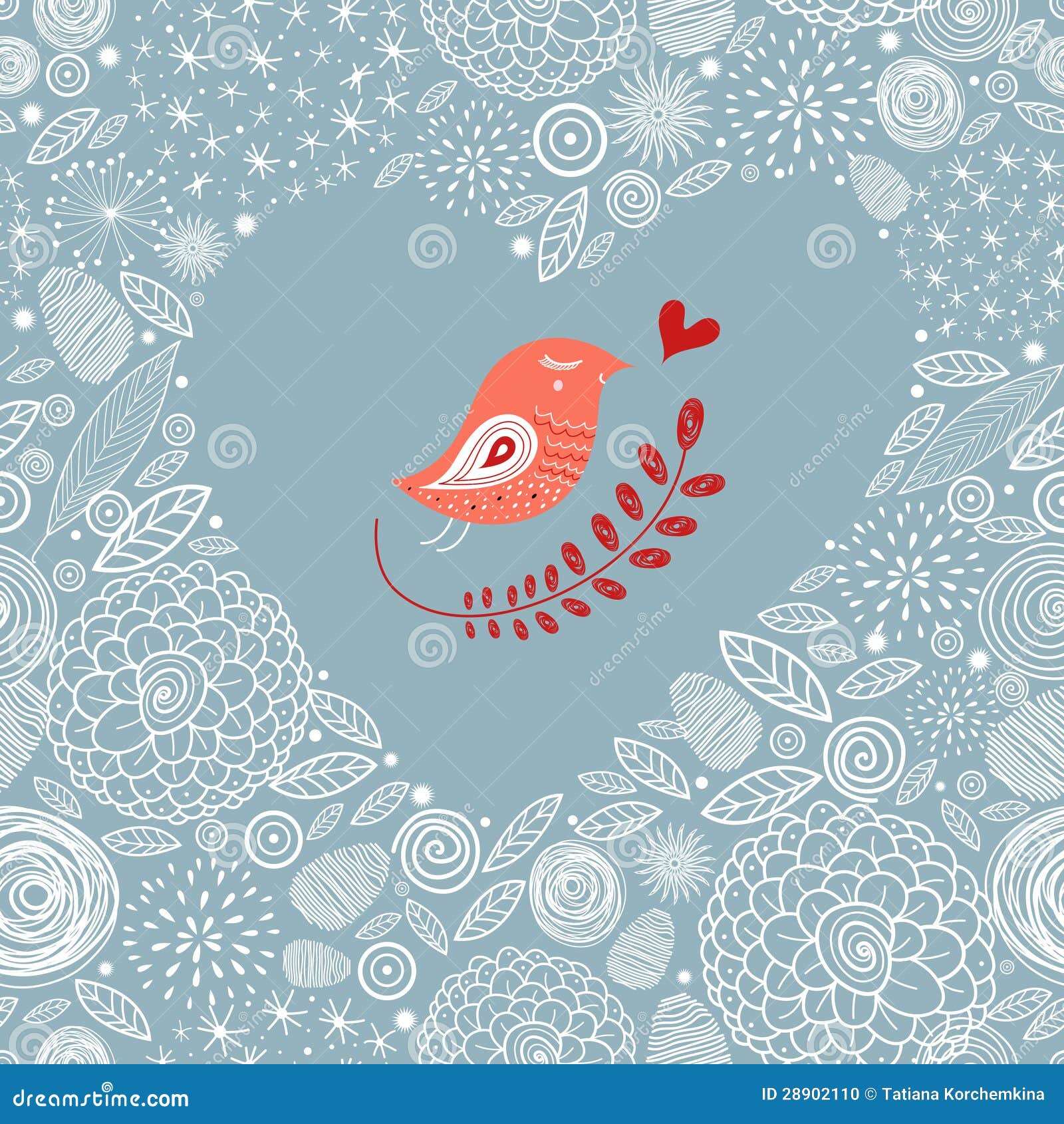 Decorative Heart With A Bird Stock Vector - Illustration of beauty ...