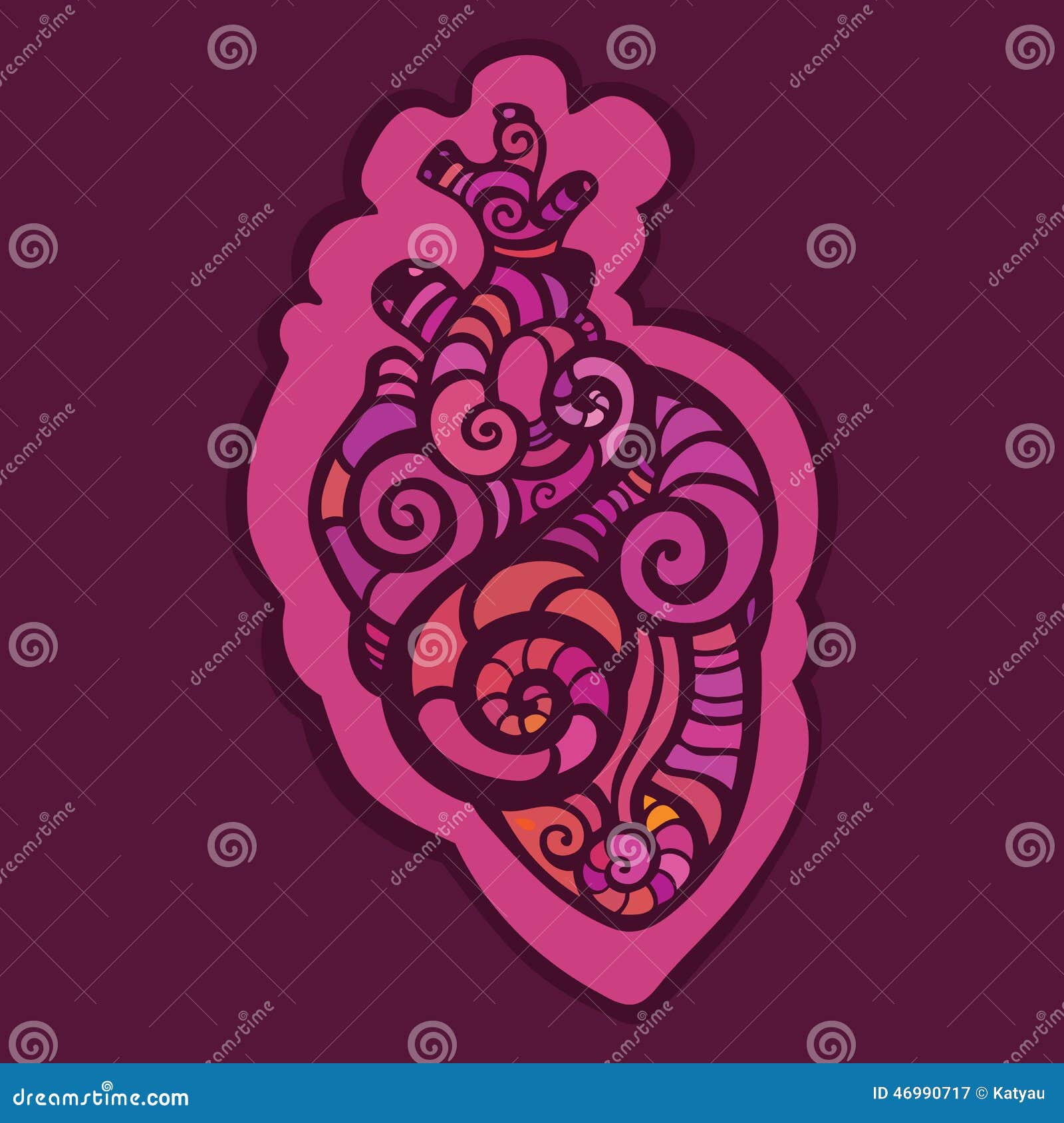 Decorative Heart. Ethnic Pattern. Stock Vector - Illustration of design ...