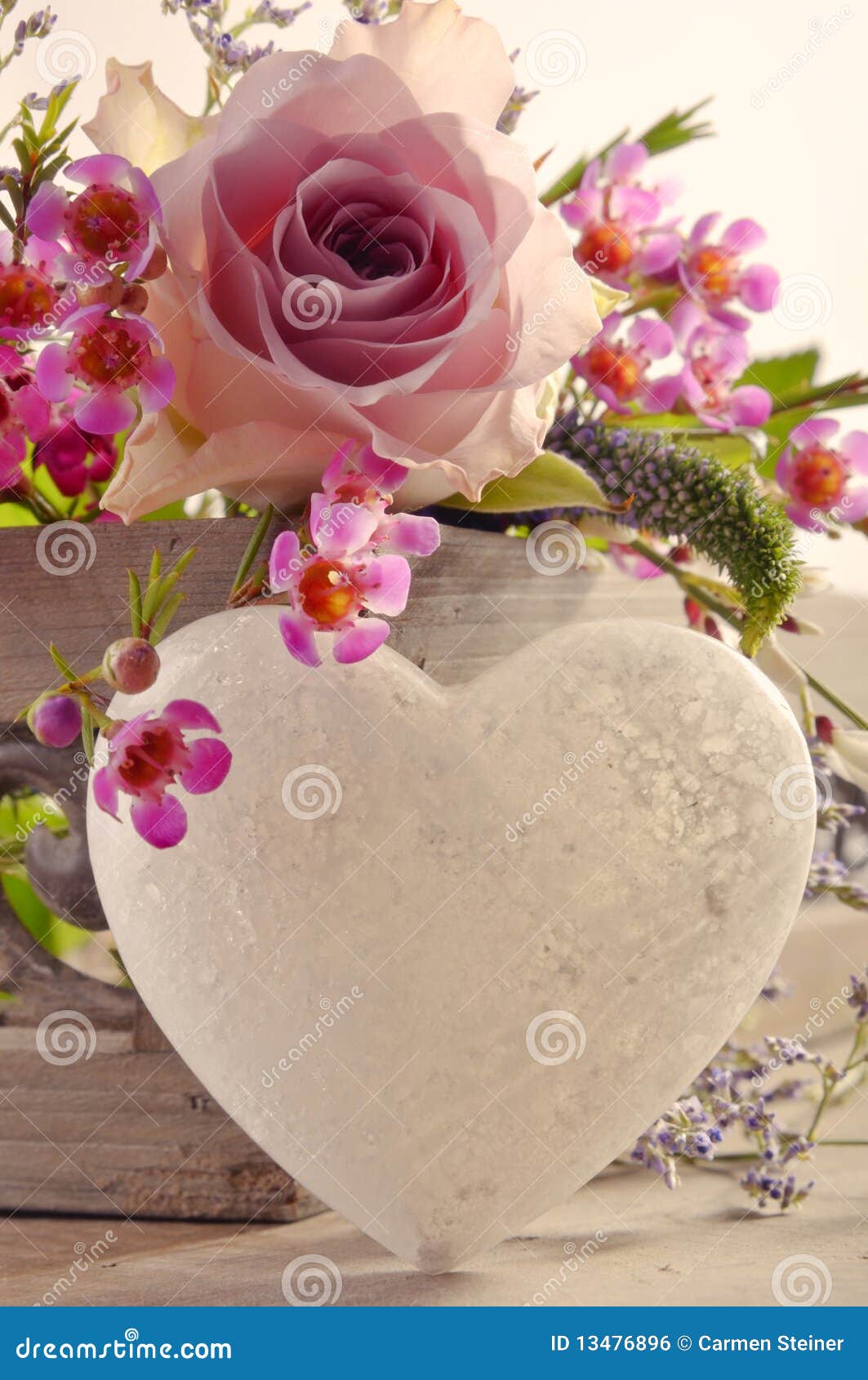Decorative Heart and Flowers Stock Photo - Image of flower, display ...
