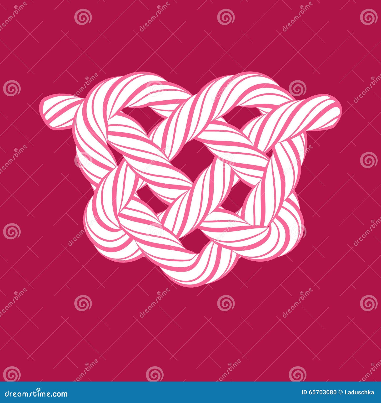 Decorative heart knot stock vector. Illustration of symbol - 65703080