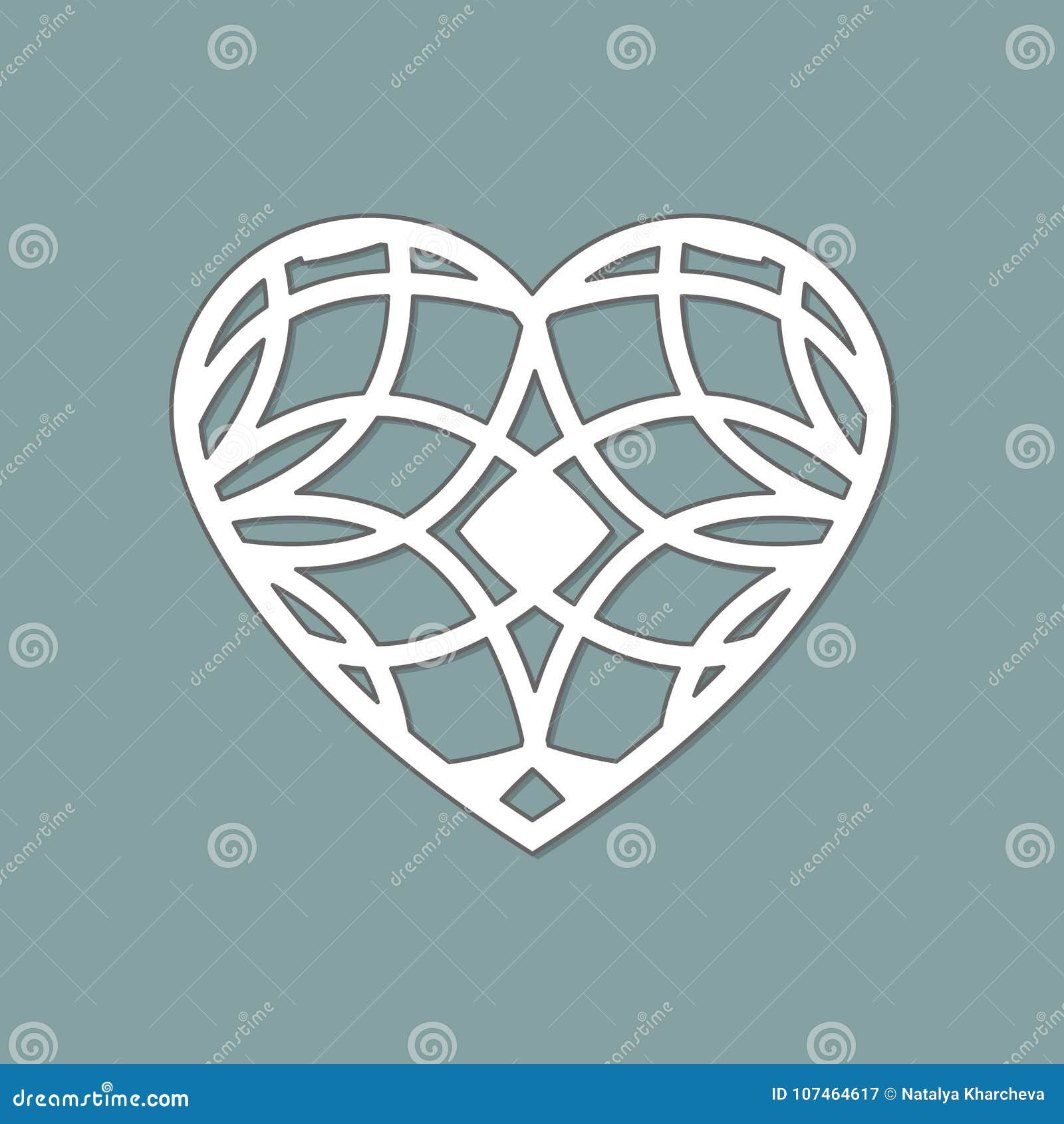 Decorative Heart for Laser Cutting. Vector. Stock Vector - Illustration ...