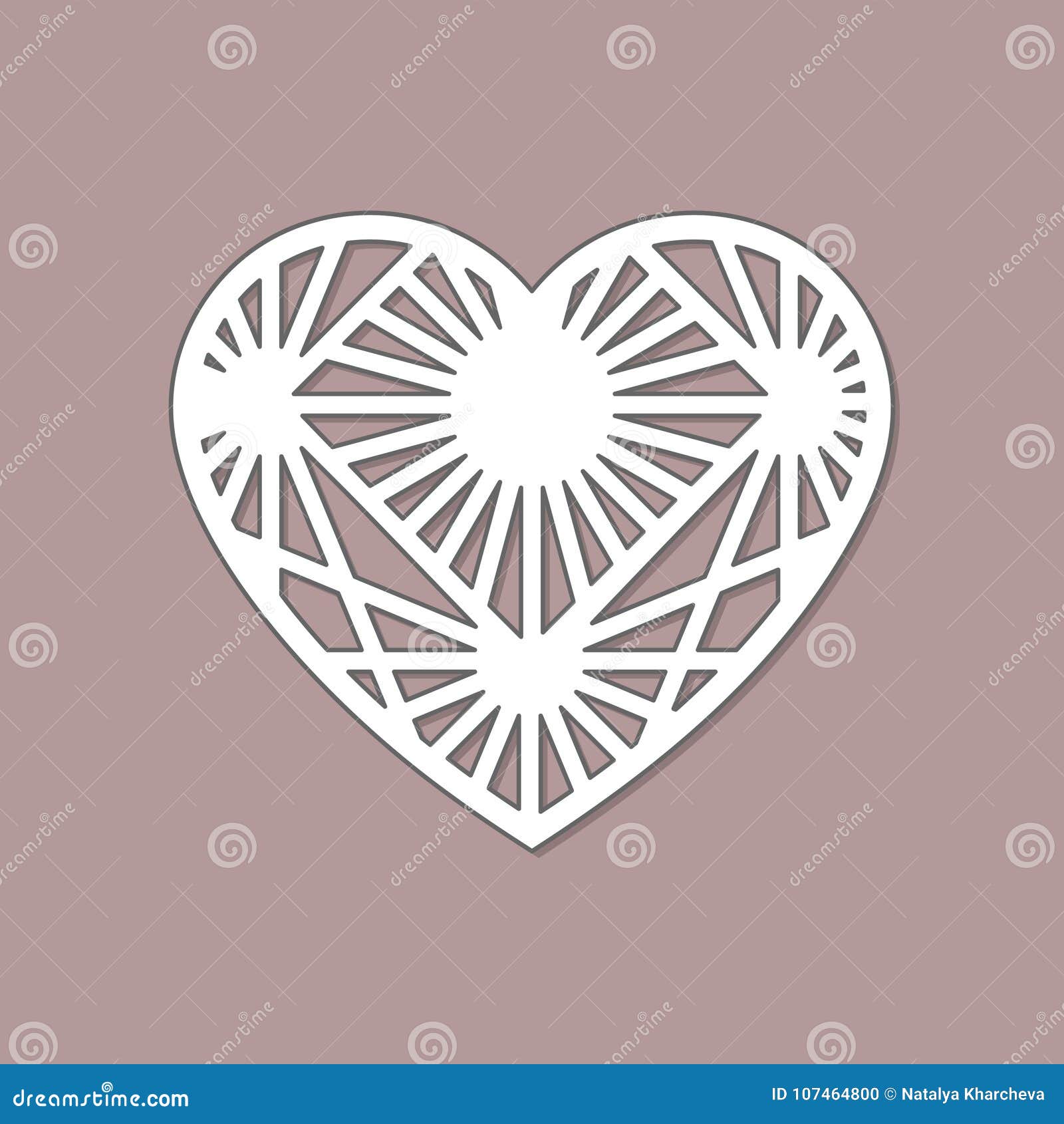 Decorative Heart for Laser Cutting. Vector. Stock Vector - Illustration ...