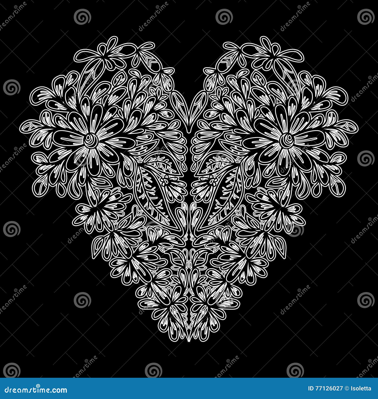 Decorative Heart Shape stock vector. Illustration of vector - 77126027