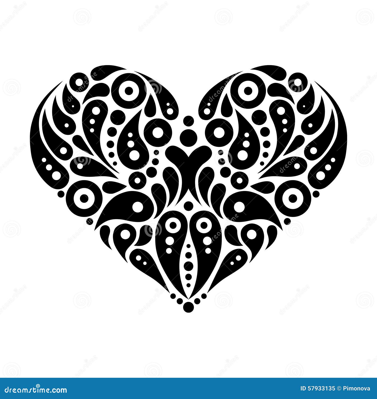Decorative heart tattoo stock vector. Illustration of sophistication ...