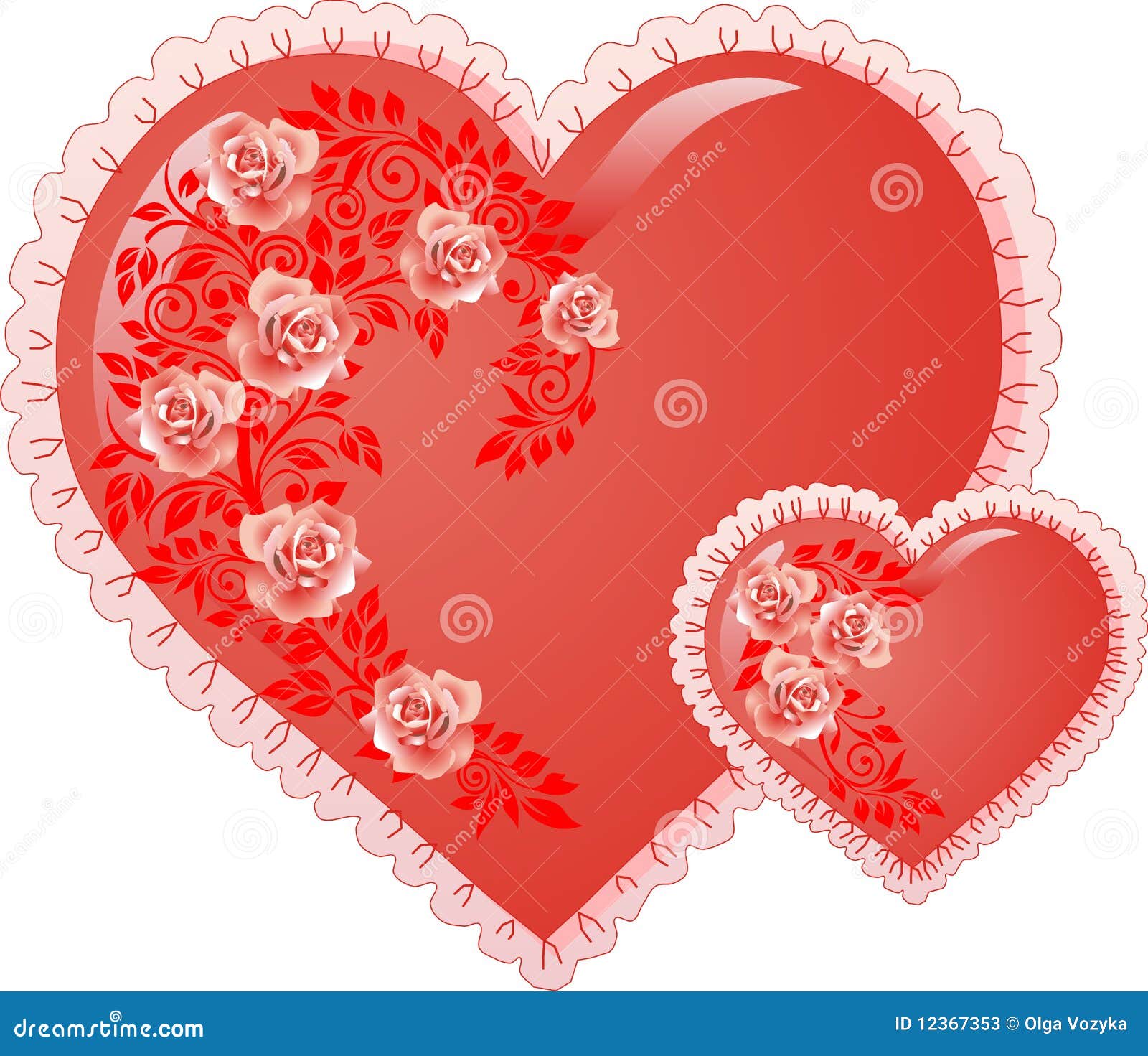 Decorative hearts stock illustration. Illustration of beauty - 12367353