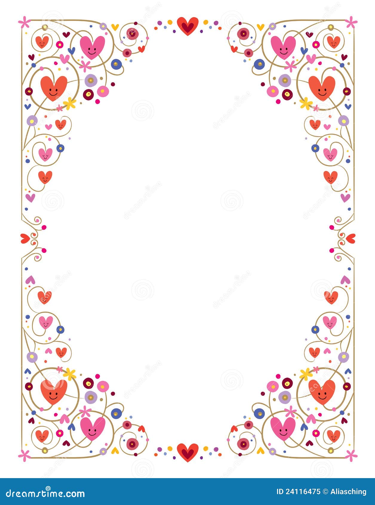 Decorative hearts frame stock vector. Illustration of heart - 24116475