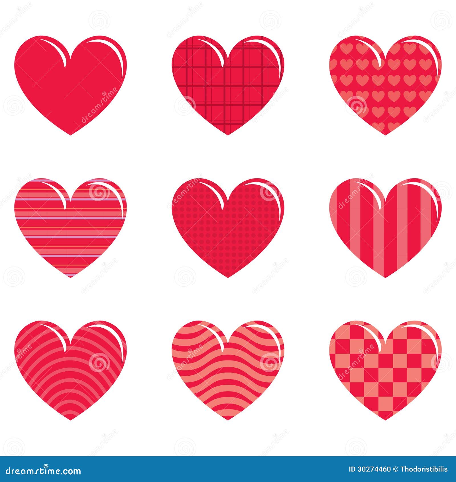 9 hearts stock illustration. Illustration of cartoon - 30274460