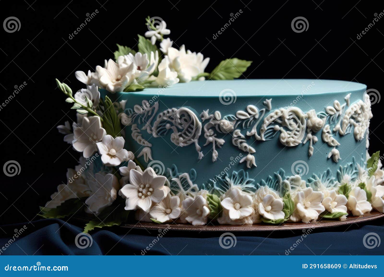 Decorative Icing Piped Onto the Edge of a Cake Stock Illustration ...