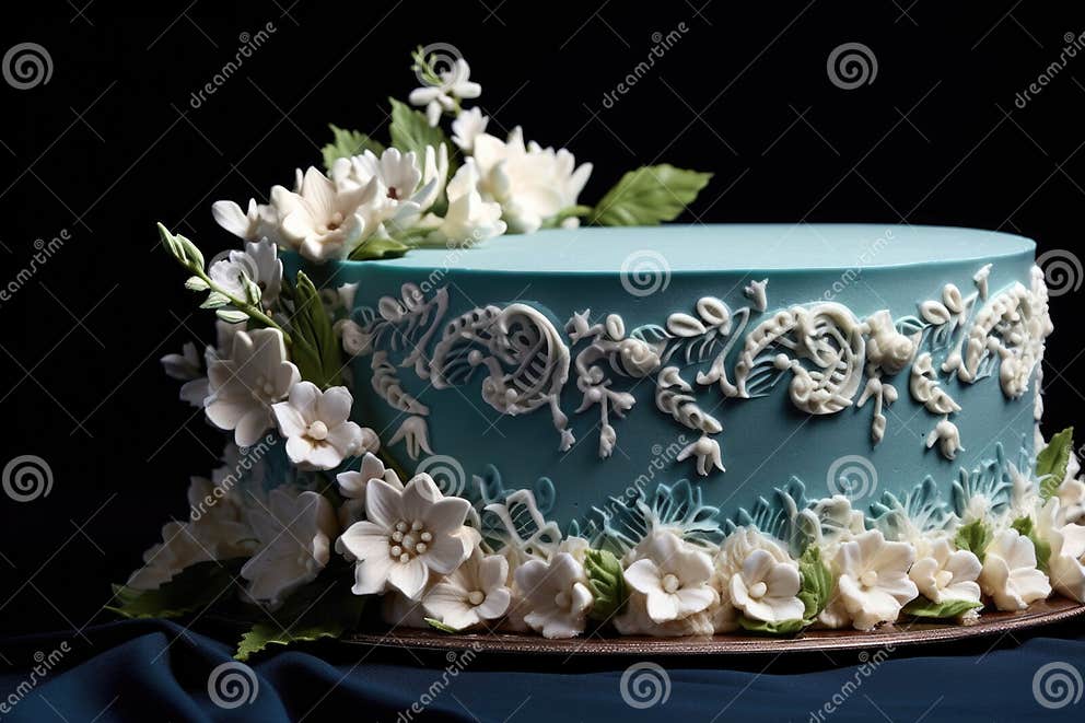 Decorative Icing Piped Onto the Edge of a Cake Stock Image - Image of ...