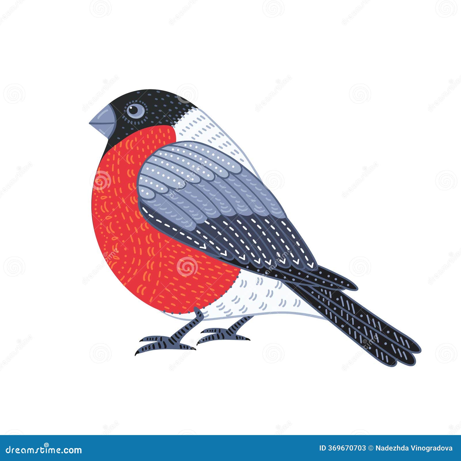 Bullfinch. Vector Illustration In Cartoon Style. Isolated On White ...