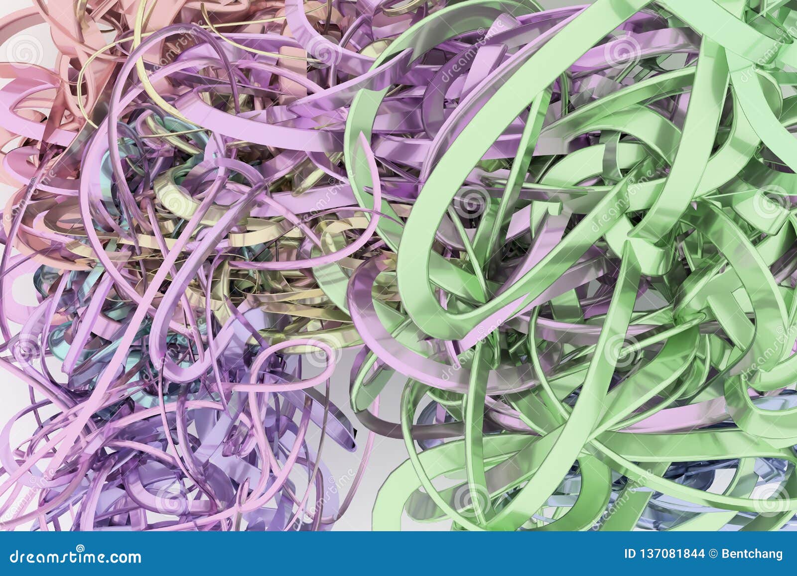 Decorative, Illustrations CGI Composition, Bunch of Messy String ...