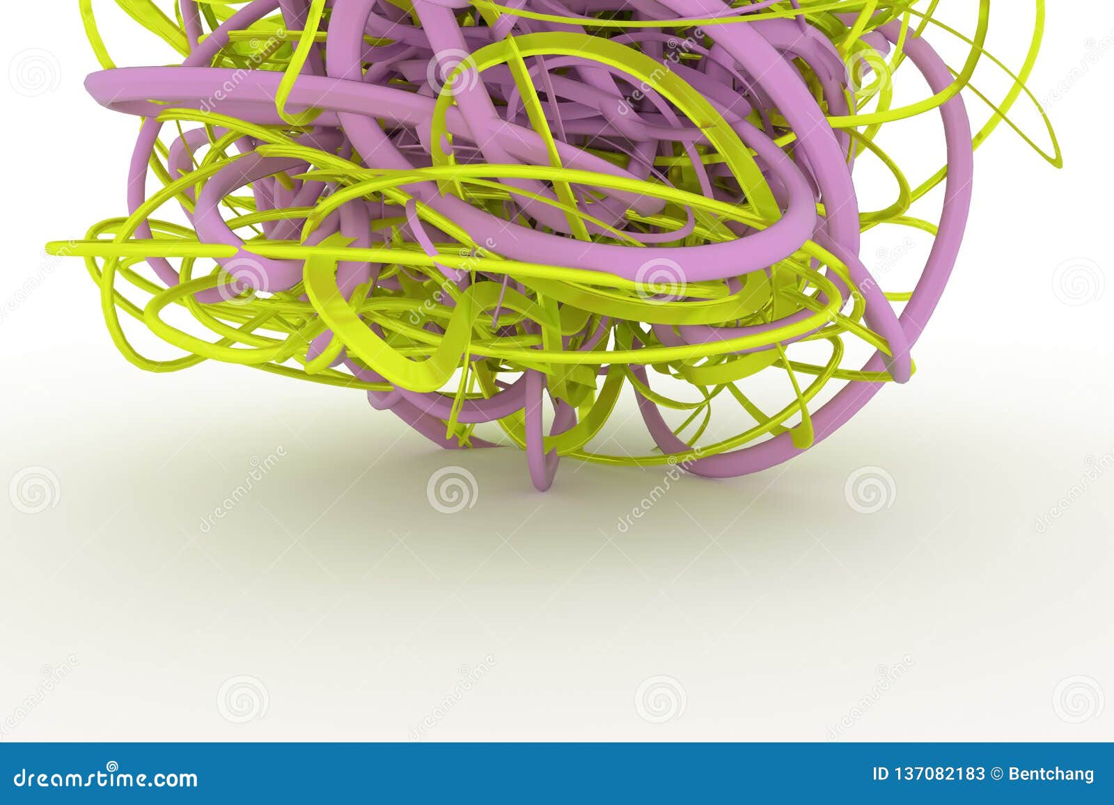 Decorative, Illustrations CGI Composition, Bunch of Messy String ...