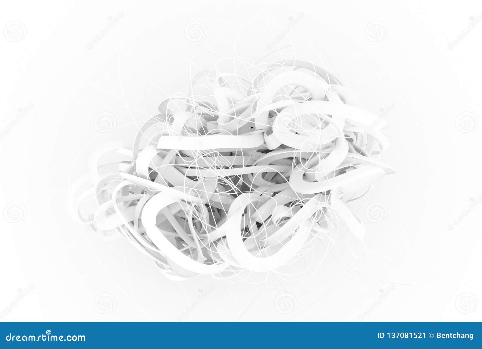 Decorative, Illustrations CGI Composition, Bunch of Messy String ...