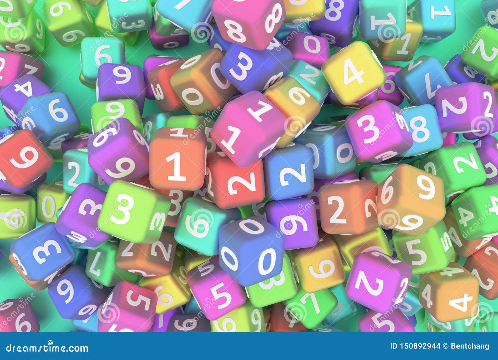 Decorative, Illustrations CGI Geometric, Bunch of Number Character ...