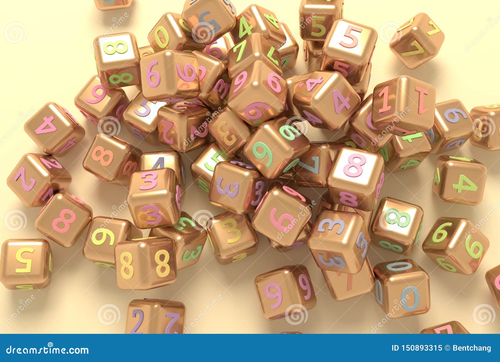 Decorative, Illustrations CGI Geometric, Bunch of Number Character ...