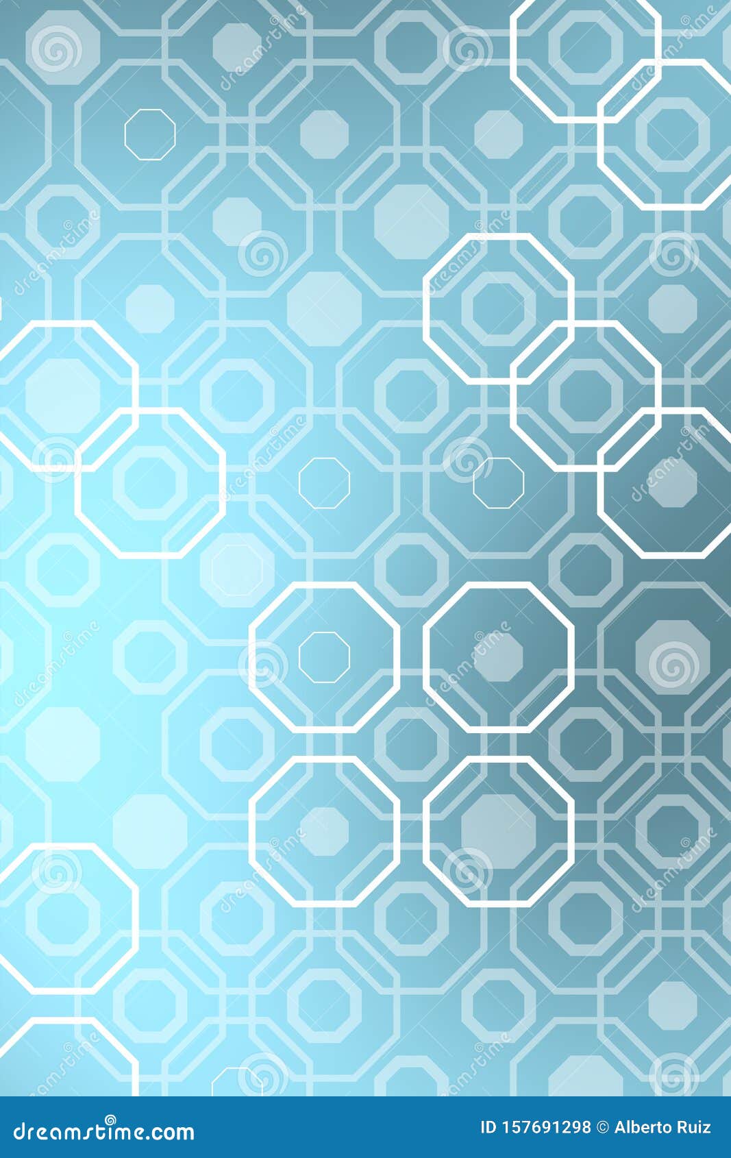 Octagons Over Bluish Geometric Background Stock Illustration ...