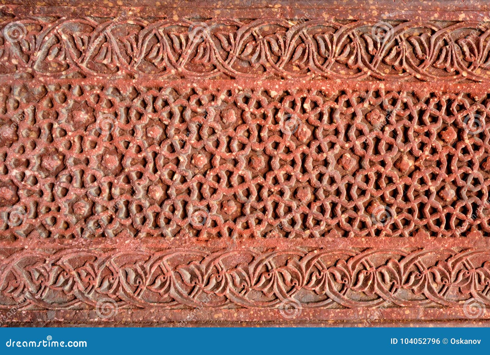 Intricate Relief Pattern of Red Fort of Agra Stock Photo - Image of ...