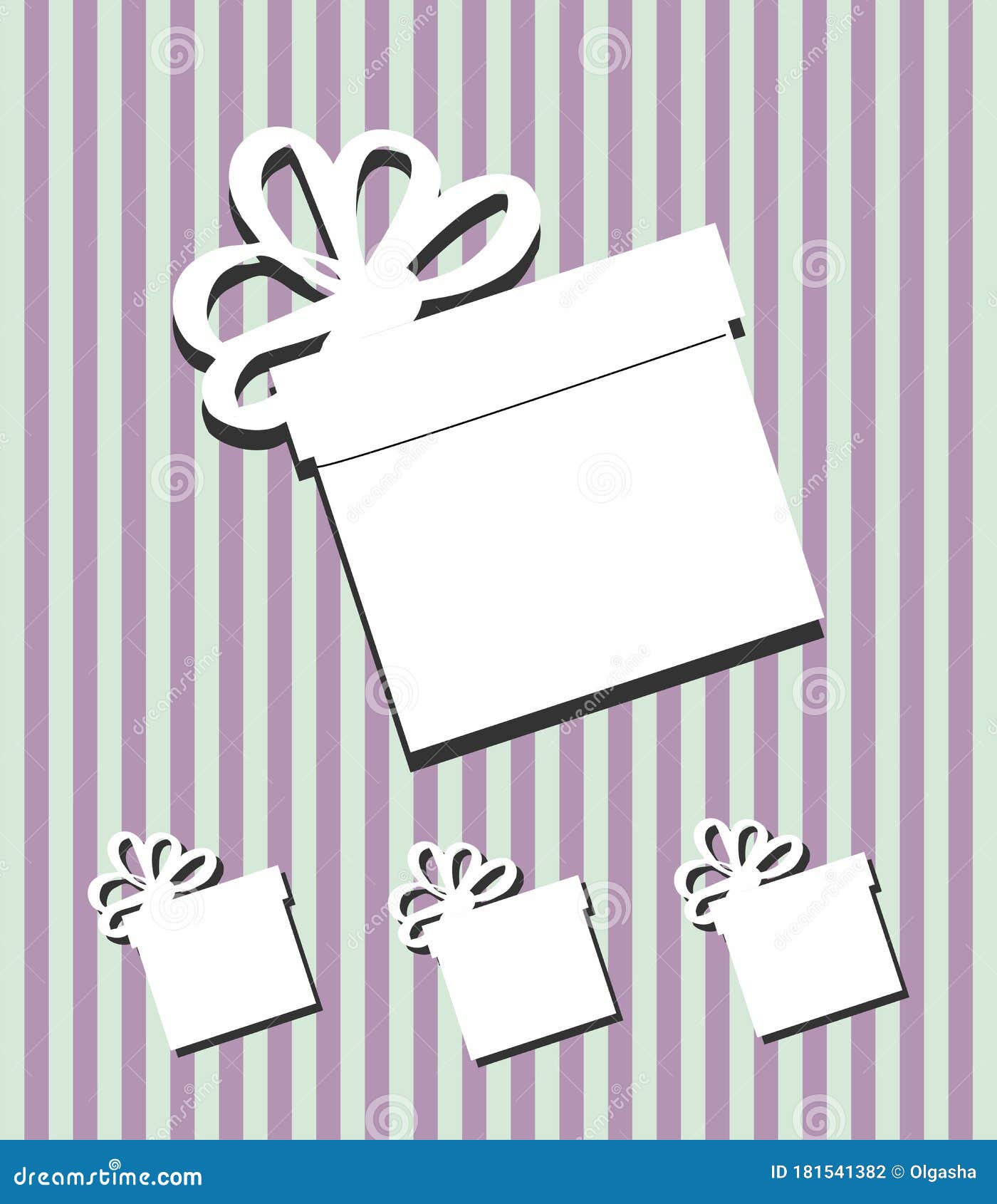 Decorative Invitation Card with Present Stock Vector - Illustration of ...