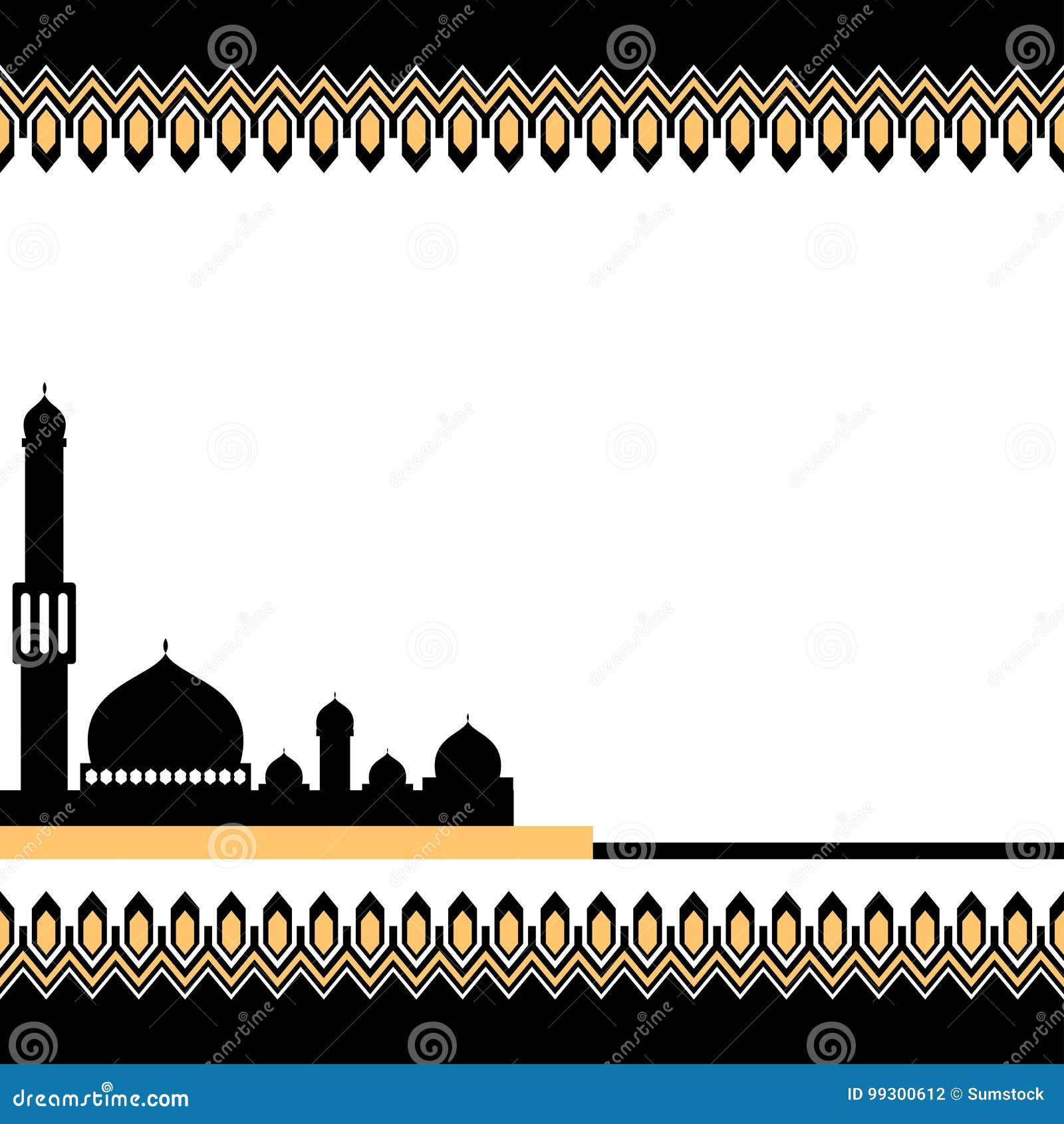 Decorative Islamic Banner in Black and Gold Color Stock Vector ...