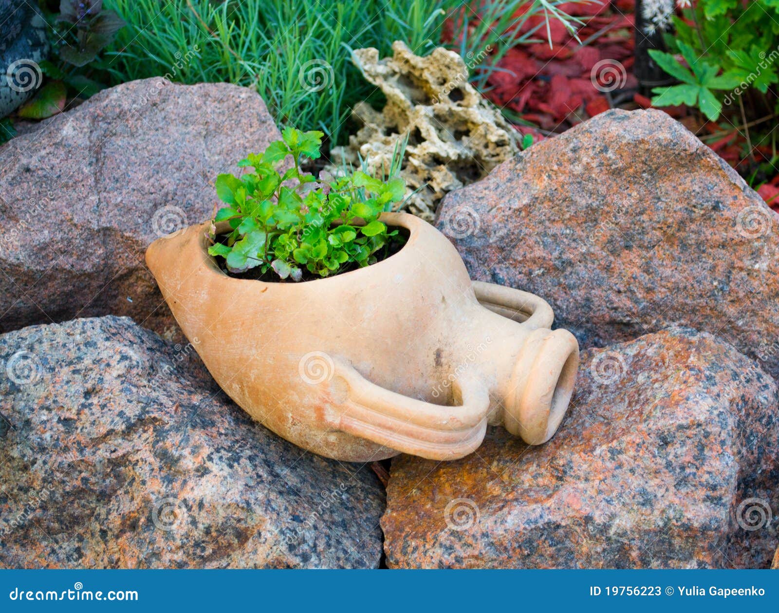 Decorative jug with plants stock image. Image of amphora - 19756223