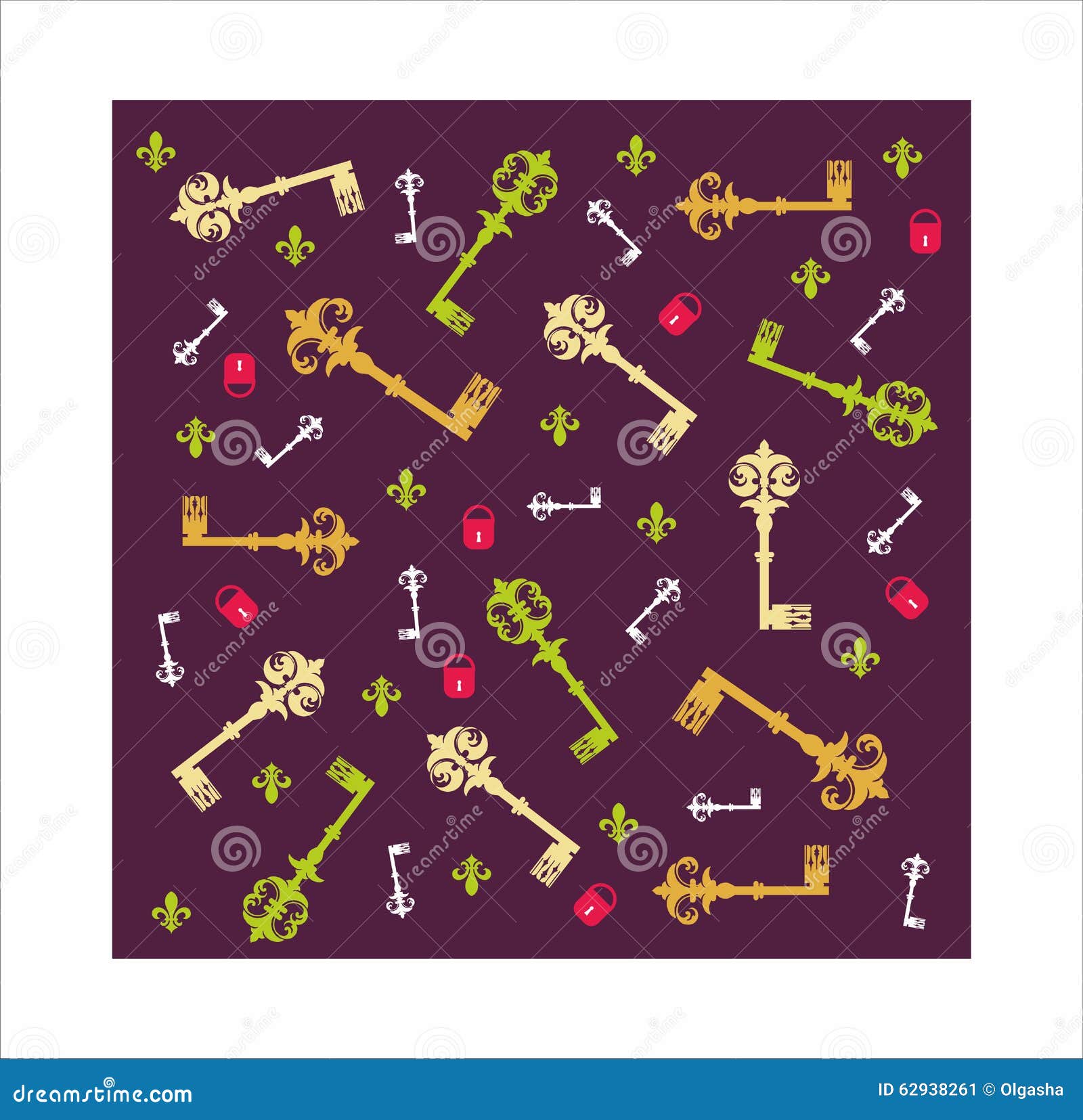 Decorative Keys Background stock vector. Illustration of keys - 62938261