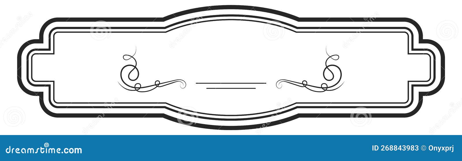 Decorative Label Template. Ornate Black Line Border Stock Vector ...