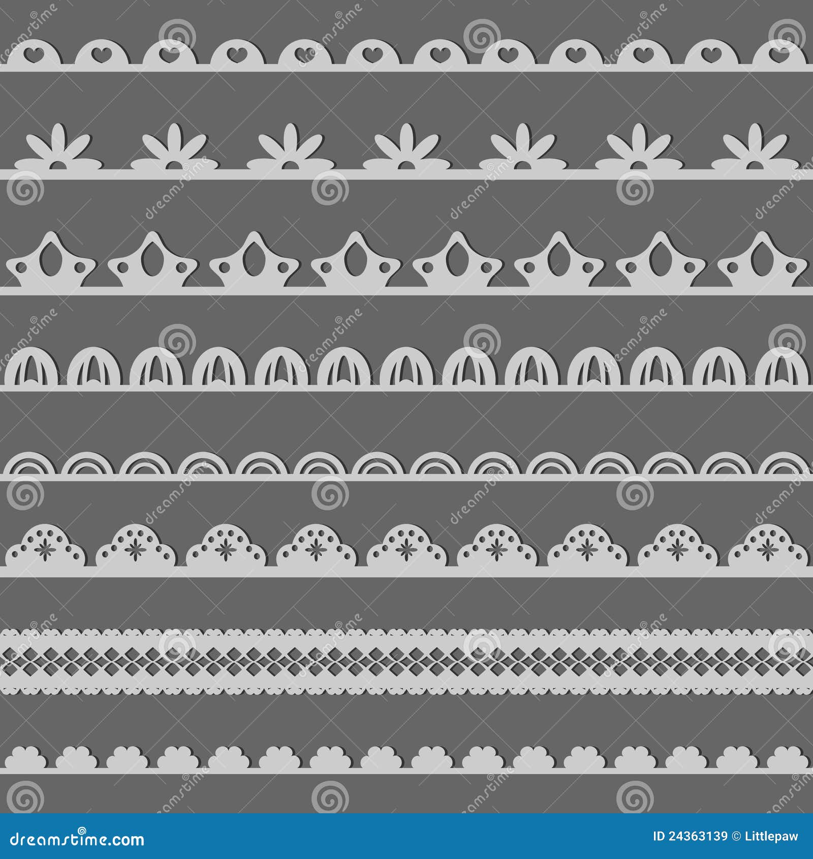 Decorative lace set stock vector. Illustration of element - 24363139