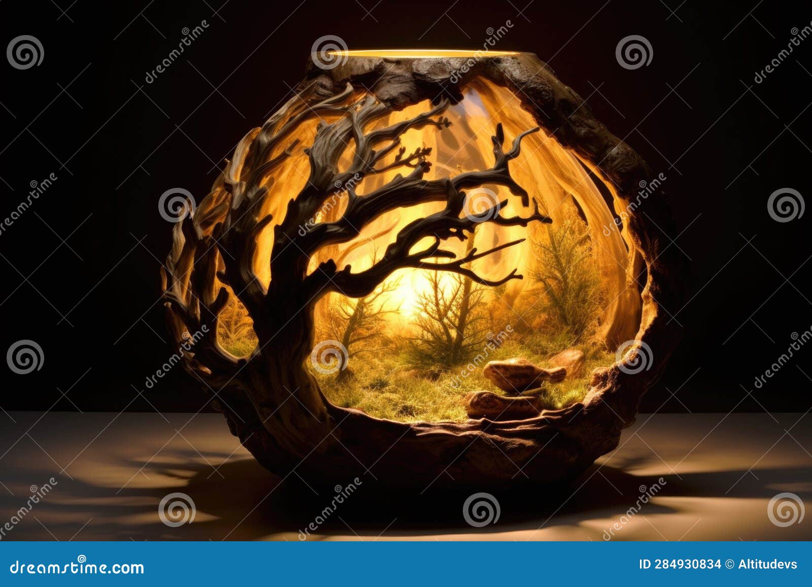 Decorative Lamp with Nature-inspired Design Stock Illustration ...