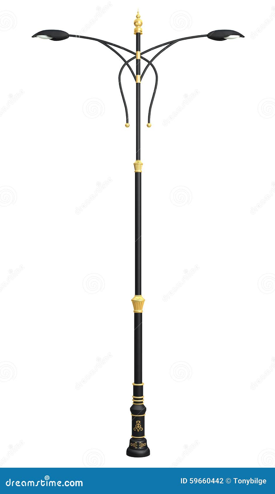 Decorative lamp post stock illustration. Illustration of leds - 59660442