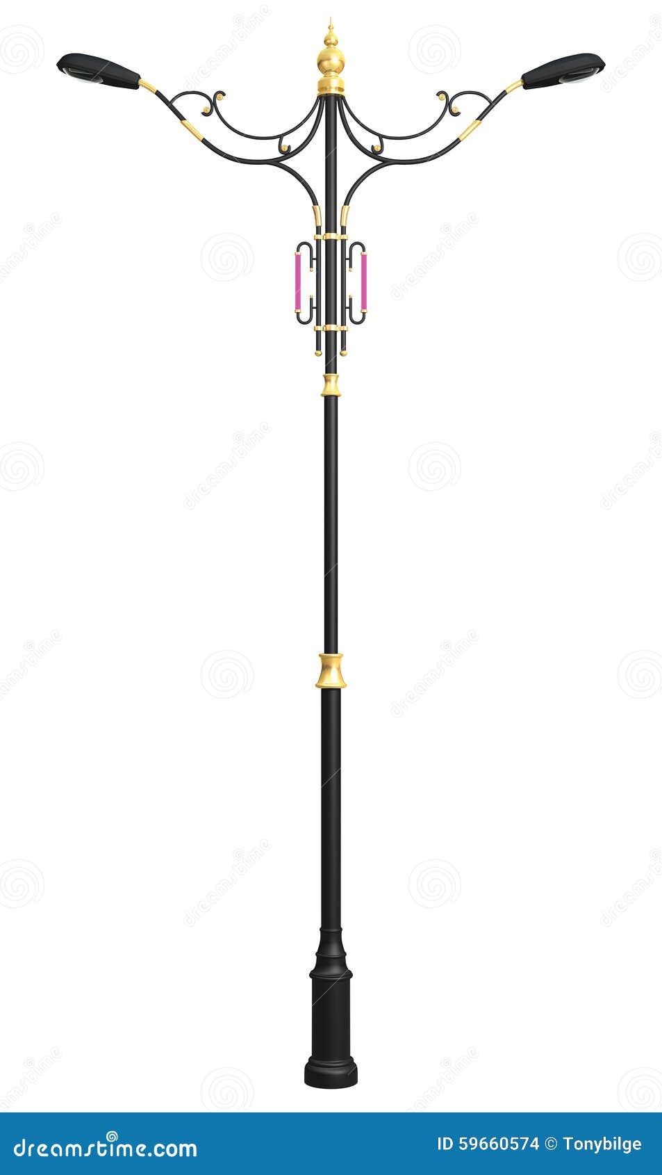 Decorative lamp post stock illustration. Illustration of modeling ...