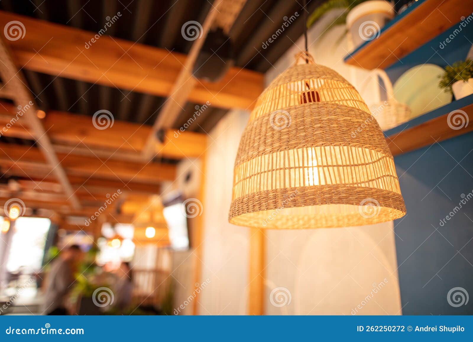 Decorative Lamps on the Ceiling in a Cafe. Stock Photo - Image of ...