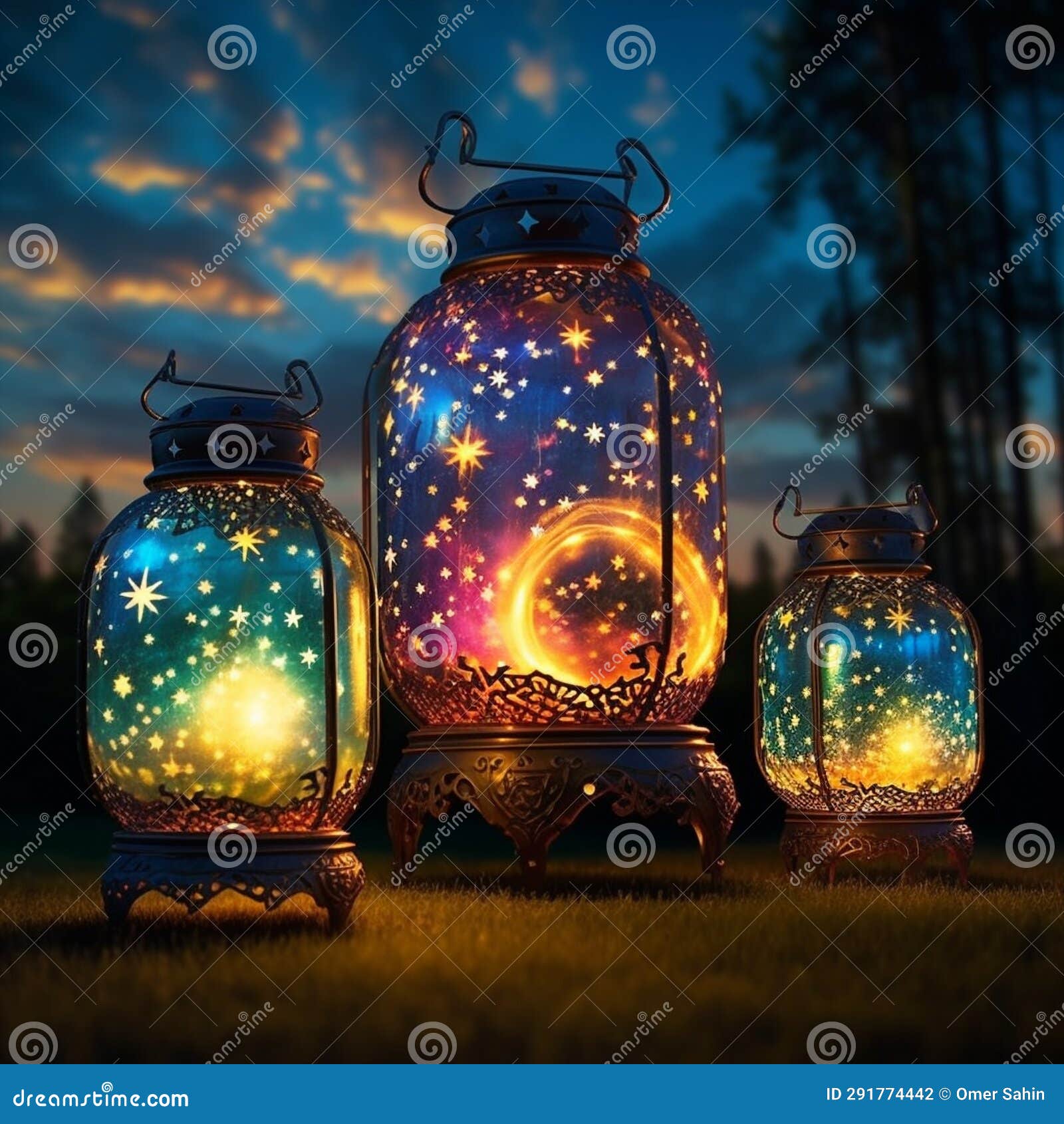 Decorative Lanterns in Celestial Symphony Stock Photo - Image of ...