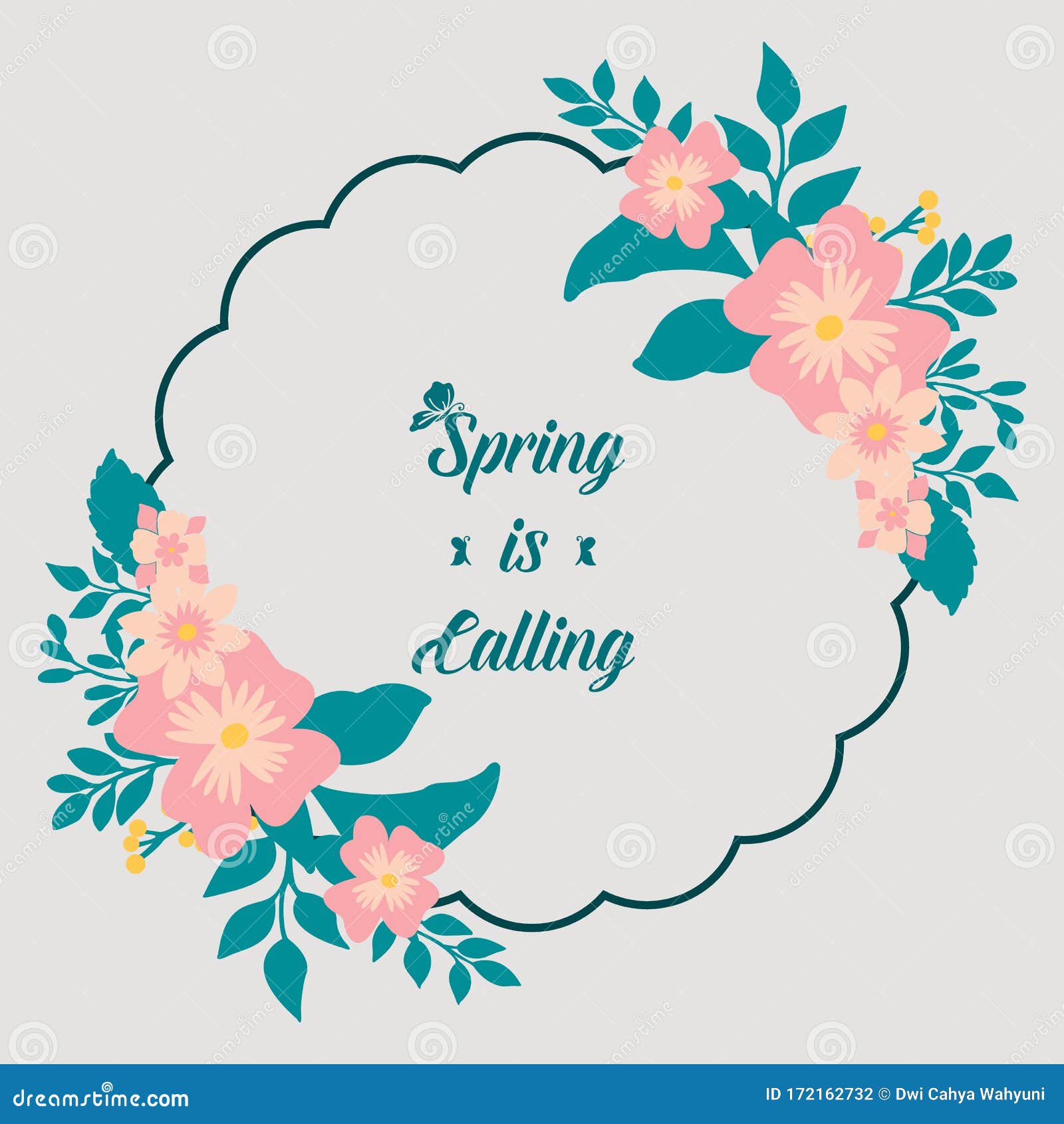 Decorative of Leaf and Flower Frame, for Seamless Spring Calling ...