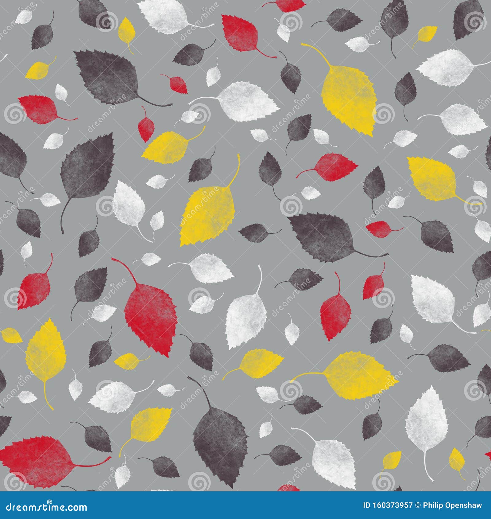 Decorative Leaf Pattern 1950s Mid Century Type Seamless Pattern on a ...