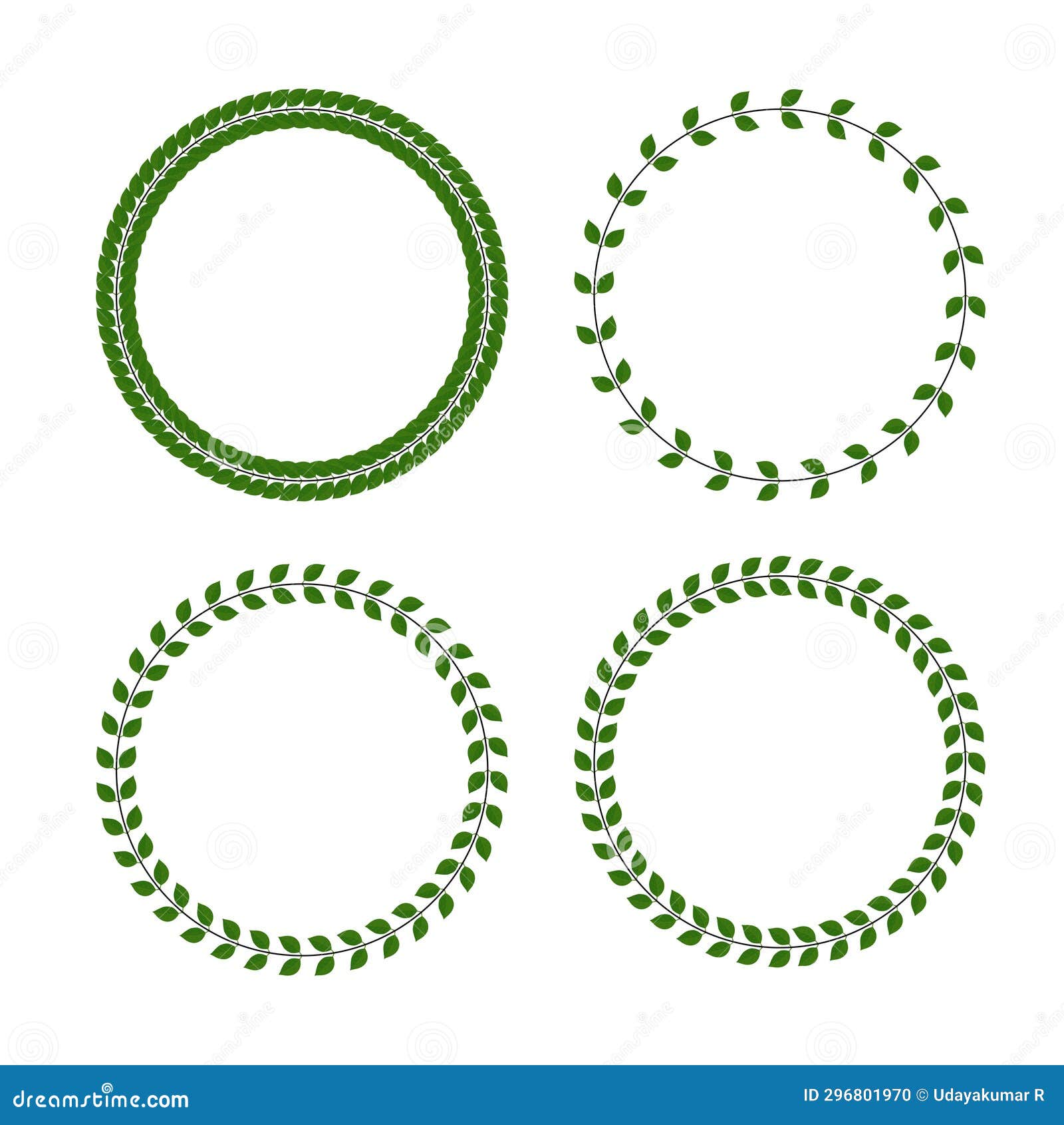 Decorative Leaf Set. Wavy, Circle, Curved Rectangle, Oval, and Etc ...