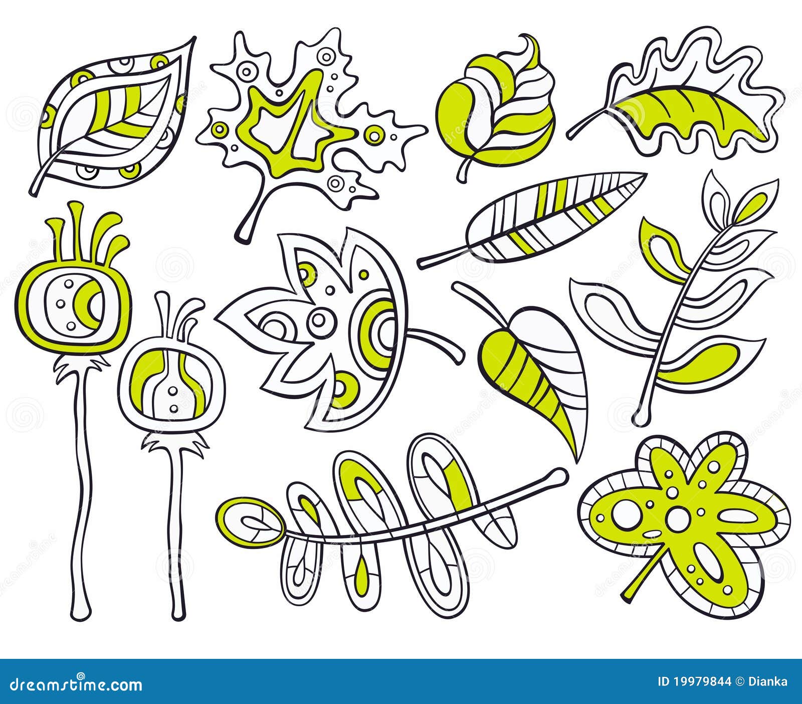 Decorative leaves stock vector. Illustration of ecology - 19979844